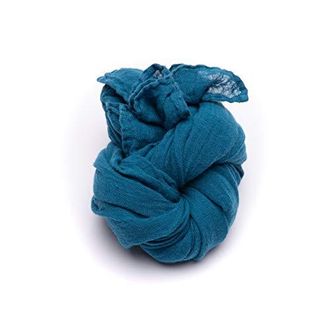 LinenMe Cheche Femme et Homme, Écharpe, Foulard, Chale - 100% Lin - Pour lété, la plage, léger, respirant - 70 x 200 cm - SEA BLUE