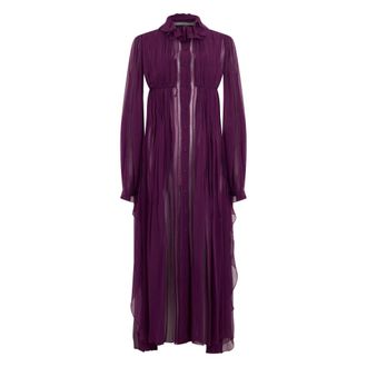 Alberta Ferretti Langes Kleid mit Kn&ouml;pfen - - Dresses - Damen - Lila - S