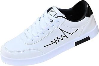 Generic Chaussures de course légères et décontractées pour homme - Chaussures de marche à fond plat - En cuir synthétique respirant - Antidérapantes - Tendanc