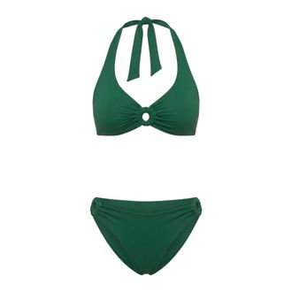 Fisico Microfaser Bikini mit Makramee-Ringen - - Swimwear - Damen - Gr&uuml;n - S