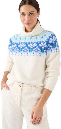 Damart Pull Jacquard col roulé Thermolactyl Femme Bleu Imprimé Taille 42/44