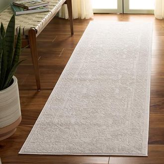 Safavieh Zeitgenössische Teppich für Wohnzimmer, Esszimmer, Schlafzimmer - Reflection Collection, Kurzer Flor, Creme und Elfenbein, 69 X 244 cm