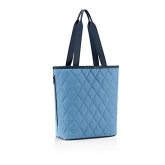 Reisenthel classic shopper M rhombus blue - Sac shopping spacieux et sac à main élégant en un - Fabriqué en matériau hydrofuge