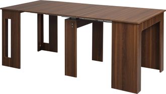HOMCOM Esstisch, 60-180x85cm 3 Stufig Ausziehbar K&uuml;chentisch f&uuml;r bis 6 Personen, Modern Esszimmertisch, f&uuml;r Wohnzimmer, Esszimmer, K&uuml;che, Braun