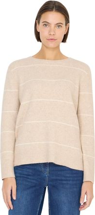 Cecil Gestreifter Strukturpullover Desert beige Melange XXL