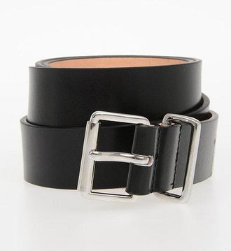 Dsquared2 Leather Belt with Silver Buckle 30mm size 95