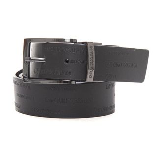 Emporio Armani Logo Wendbarer- Verstellbarer Lederg&uuml;rtel - - Accessories - Herren - Schwarzk - ONE SIZE