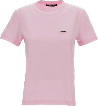 Jacquemus Femme, Tops, Rose, Taille: 42 FR T-shirt girocollo a maniche corte