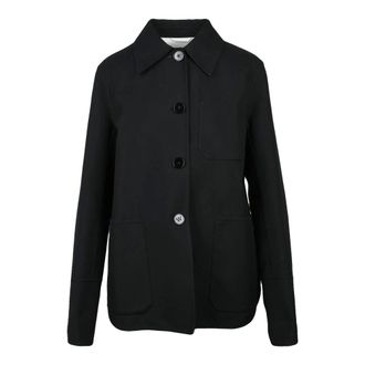 Jil Sander Femme, Vestes, Noir, Taille: 38 FR Giubbotto in Tela