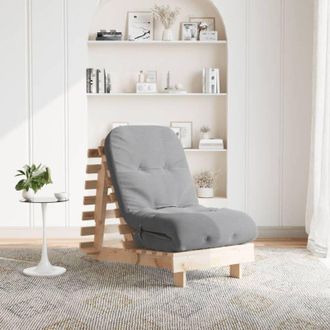 vidaXL Vidaxl - Canap&eacute;-lit futon avec matelas 60x206x11 cm bois massif de pin 832803