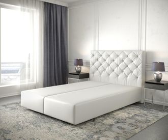 DELIFE Boxspringgestell Dream-Great 160x200 cm Kunstleder Wei&szlig;, Bettgestelle
