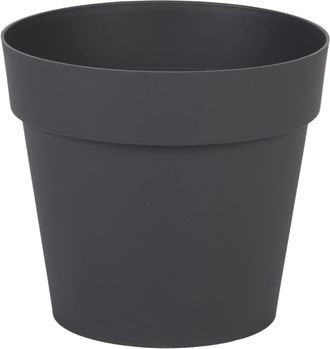 Eda Blumentopf Toskana, rund, Ø 15 cm - Volumen 1,6 l - Ø 15,3 x H 13,7 cm - Anthrazitgrau