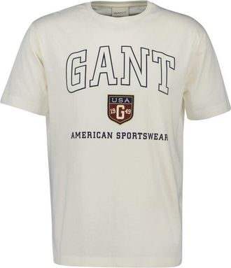 GANT Herren Graphic T-Shirt, Cream, M