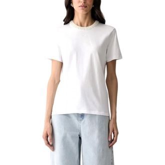 Karl Lagerfeld Femme, Tops, Blanc, Taille: 38 FR T-shirt en coton