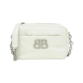 Balenciaga Pre-owned Monaco Camera Bag Sac Bandouli&egrave;re en Cuir de Veau - Femme - Pre-owned - Blanc - Taille: ONE Size