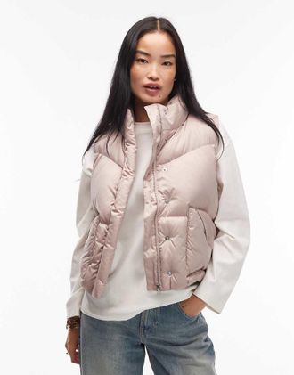 Levi's Pufferweste in Pastellrosa im Westernstil-Neutral