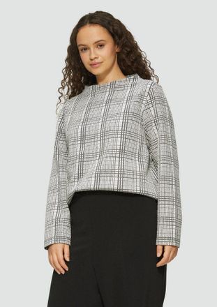 s.Oliver Sweatshirt Sweatshirt Gemustertes Sweatshirt mit Turtleneck