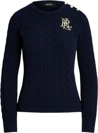 Ralph Lauren Femme, Pulls, Bleu, Taille: 44 FR Pulls &agrave; col rond