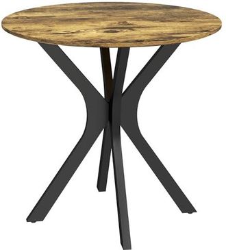 HOMCOM Esstisch 78 x 78 cm Runder K&uuml;chentisch f&uuml;r 2 Personen Esszimmertisch mit Spider-Stahlgestell Kaffeetisch f&uuml;r K&uuml;che, Esszimmer und Wohnzimmer Rustikal-