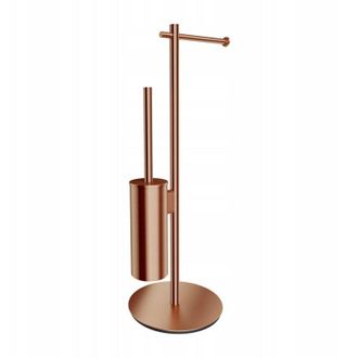 Omnires Modern Project - Toilettenpapier- und WC-B&uuml;rstenhalter, Kupfer geb&uuml;rstet MP60810CPB - Omnires