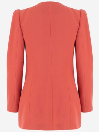 Valentino Womens Dress Virgin-Wool Pink Virgin Wool