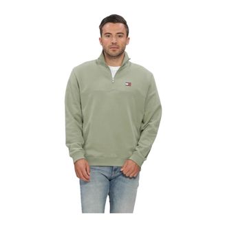 Tommy Jeans TJM REG Badge QZ EXT - - Sweatshirts & Hoodies - Herren - Gr&uuml;n - L