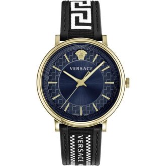 Versace V-Circle Blaues Zifferblatt Gold Uhr - - Accessories - Herren - Gelb - ONE SIZE