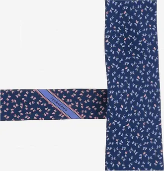Ferragamo Patterned Silk Necktie - Navy