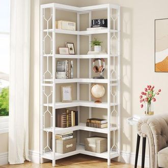 Tribesigns Biblioth&egrave;que dangle, &eacute;tag&egrave;re Industrielle &agrave; 7 Niveaux, &eacute;tag&egrave;res dangle en Bois et M&eacute;tal, &eacute;tag&egrave;re daffichage autoportante pour Le Salon, La Cuisine, Le