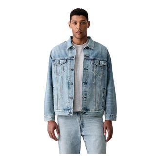Levi's Veste Trucker D&eacute;contract&eacute;e - Homme - Vestes - Bleu - Taille: M