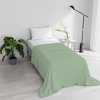 Italian Bed Linen Chic Sommer-Bettdecke, gesteppt, Grün, 170 x 250 cm