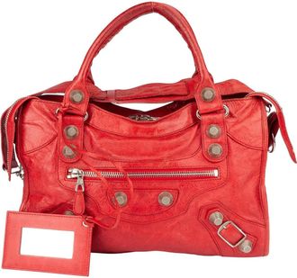 Balenciaga Crossbody Bags - Balenciaga Red Leather City Handbag - Gr. unisize - in Rot - f&uuml;r Damen