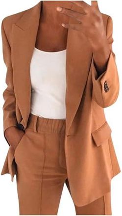 Generic Ensemble pantalon pour femme - &Eacute;l&eacute;gant - Tenue daffaires et de loisirs - Cardigan uni &agrave; manches longues - Tenue d&eacute;contract&eacute;e - Ensemble d&eacute;contract&eacute; po