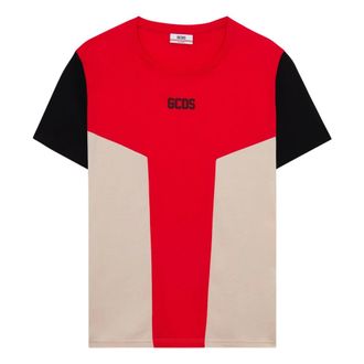 GCDS Color-Block T-Shirt - - Tops - Herren - Schwarzk - XS