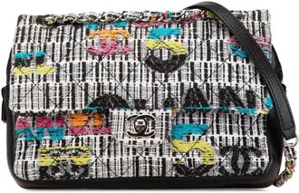 Chanel Hobo Bags - Quilted Tweed Fantasy Easy Flap - Gr. unisize - in Wei&szlig; - f&uuml;r Damen