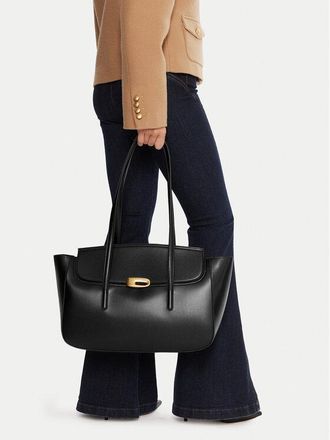 Calvin Klein Handtasche Hardware Flap Tote Bag LV04F3145G Schwarz