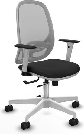 Piqueras y Crespo B&uuml;rostuhl aus schwarzem Mesh mit 1D-Armen, h&ouml;henverstellbare Lendenwirbelst&uuml;tze, ausgestattet mit Syncro/Translack und Schneideschaum, mit Rollen von 