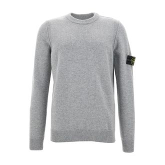 Stone Island Grauer Rundhalspullover f&uuml;r M&auml;nner - - Knitwear - Herren - Grau - L