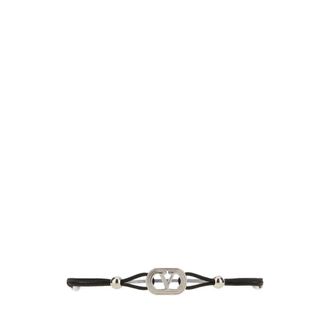 Valentino Garavani Homme, Accessoires, Noir, Taille: ONE Size Bracelet Ovalette avec cordon