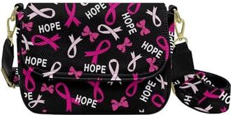 Hugs Idea Sac à bandoulière en cuir pour femme, sac à main Hobo rose pour femme, Imprimé espoir ruban rose, Taille unique