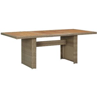 vidaXL Garten-Esstisch Braun 200x100x74 cm Poly Rattan - Vidaxl