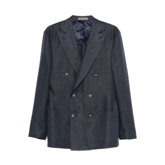 Corneliani Homme, Costumes, Bleu, Taille: XL Blazer doppio petto