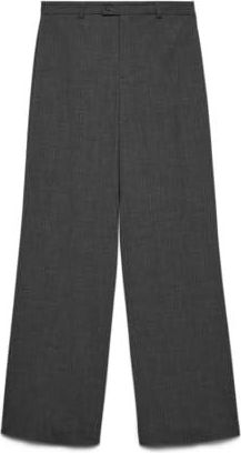 Vero Moda Femme Straight Vmtexas MW Pantalon Droit Noos, Gris Fonc&eacute; M&eacute;lang&eacute;, M / 30L EU