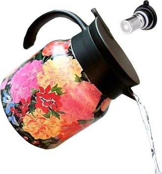 Generic Carafe &agrave; caf&eacute; thermique - 800 ml - Motif floral - Th&eacute;i&egrave;re thermique - Feuilles en vrac - Th&eacute;i&egrave;re thermique pour salon de th&eacute;, maison, restaurant
