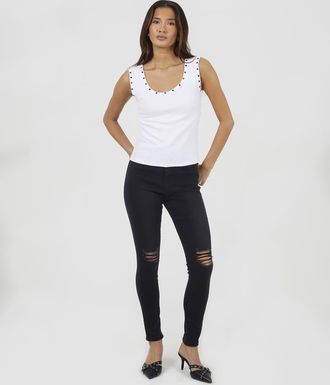 Brave Soul Jean skinny d&eacute;chir&eacute; - Noir