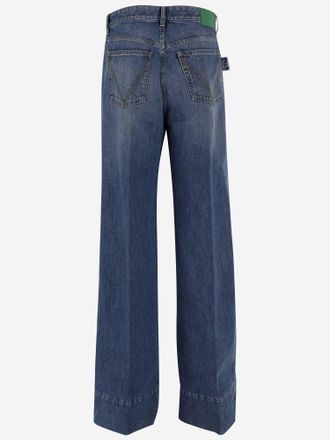 Bottega Veneta Womens Cotton Denim Jeans Navy Trousers