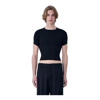 Rier Geripptes Strick-Cropped-Top - - Knitwear - Herren - Schwarzk - S