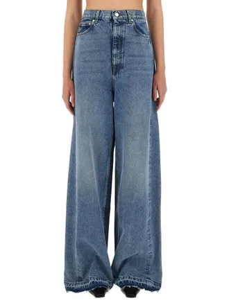 Stella McCartney Wide-Leg with Contrasting Panels Jeans - Blue