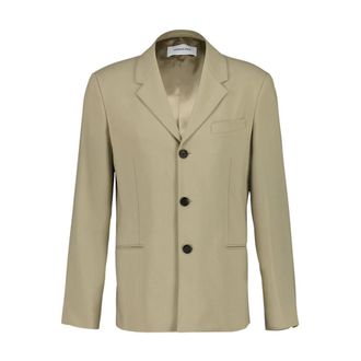 Ferragamo Einfarbiger Blazer aus Seidenmischung - - Jackets - Herren - Beige - L
