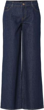 Pieces Pcselma LW Jean Large Rinse Noos BC, Bleu fonc&eacute; Denim, 30W x 30L